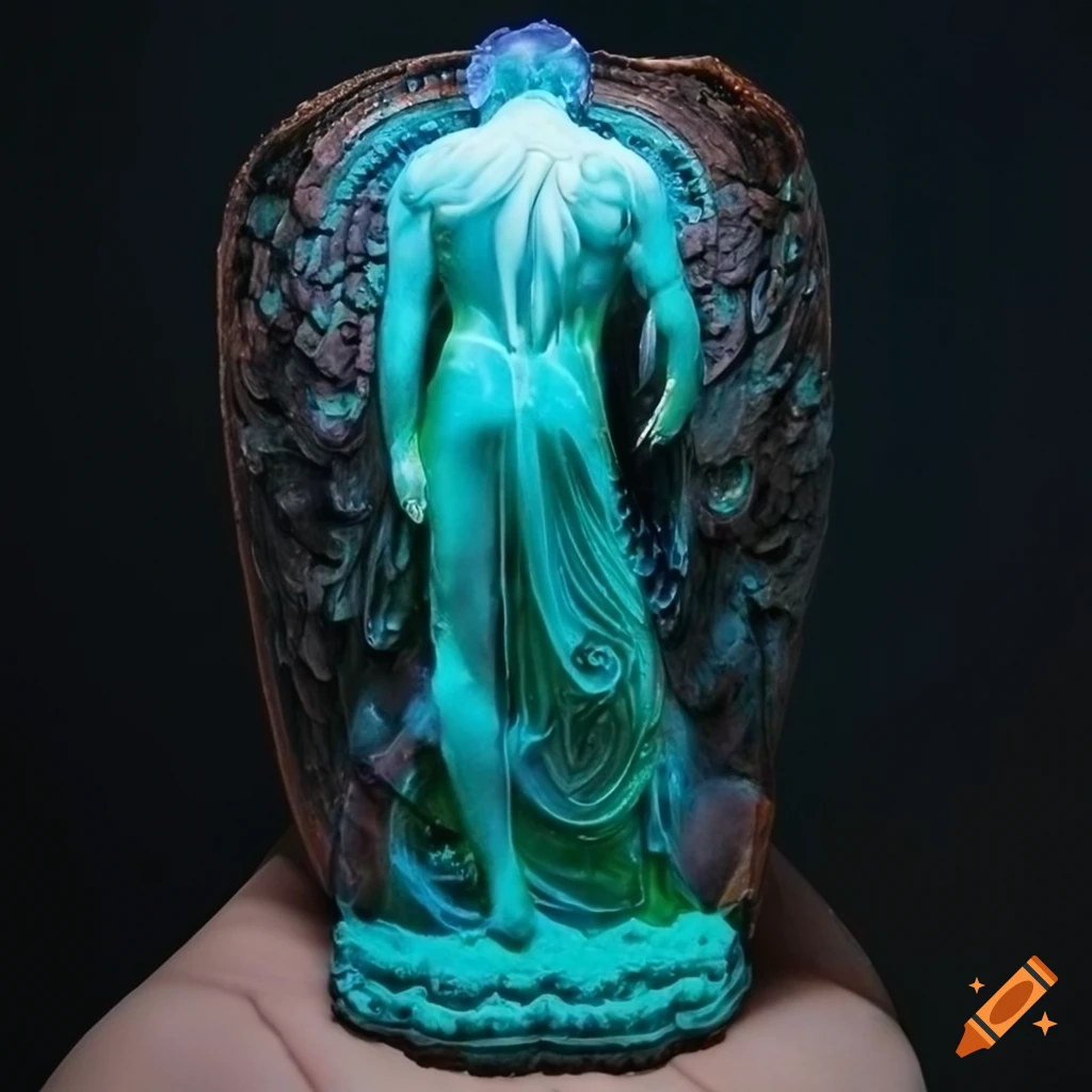Sculpture with vibrant colors and intricate details