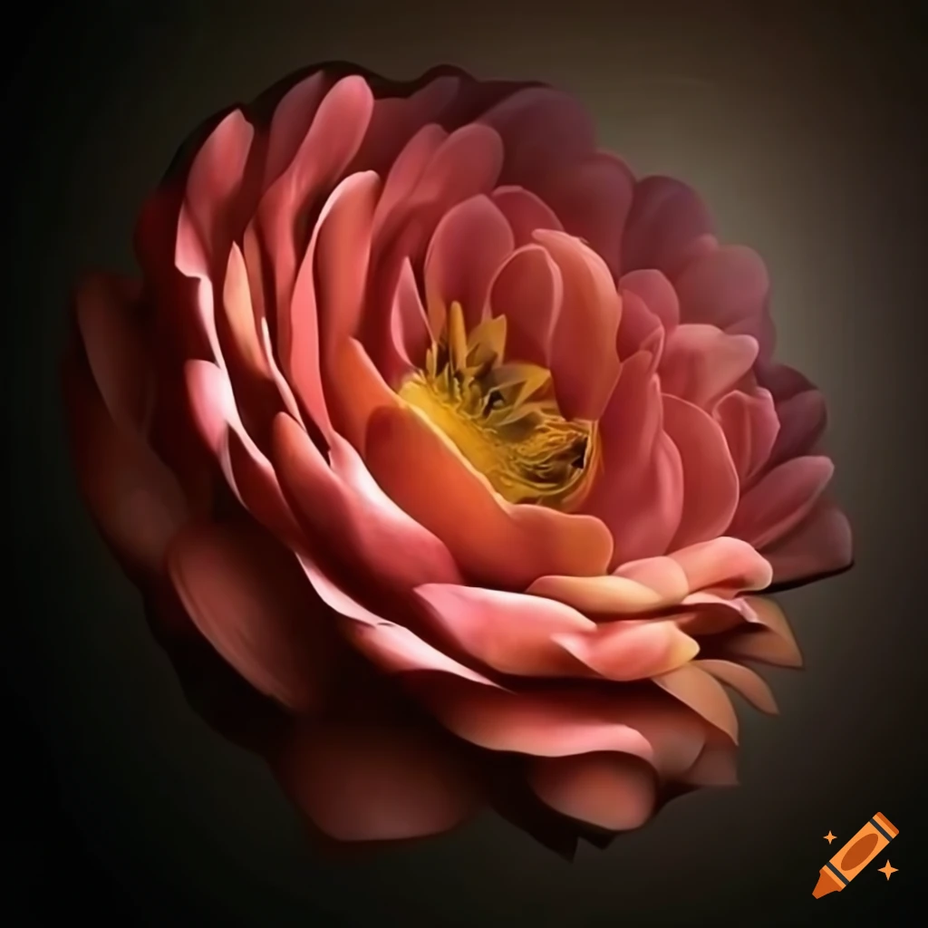 Close-up of a beautiful realistic flower on Craiyon