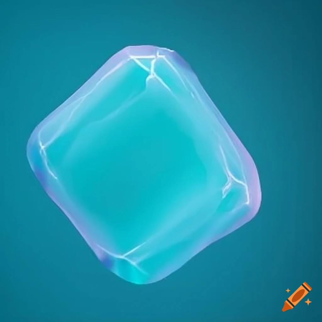 Floating cyan square on a plain background