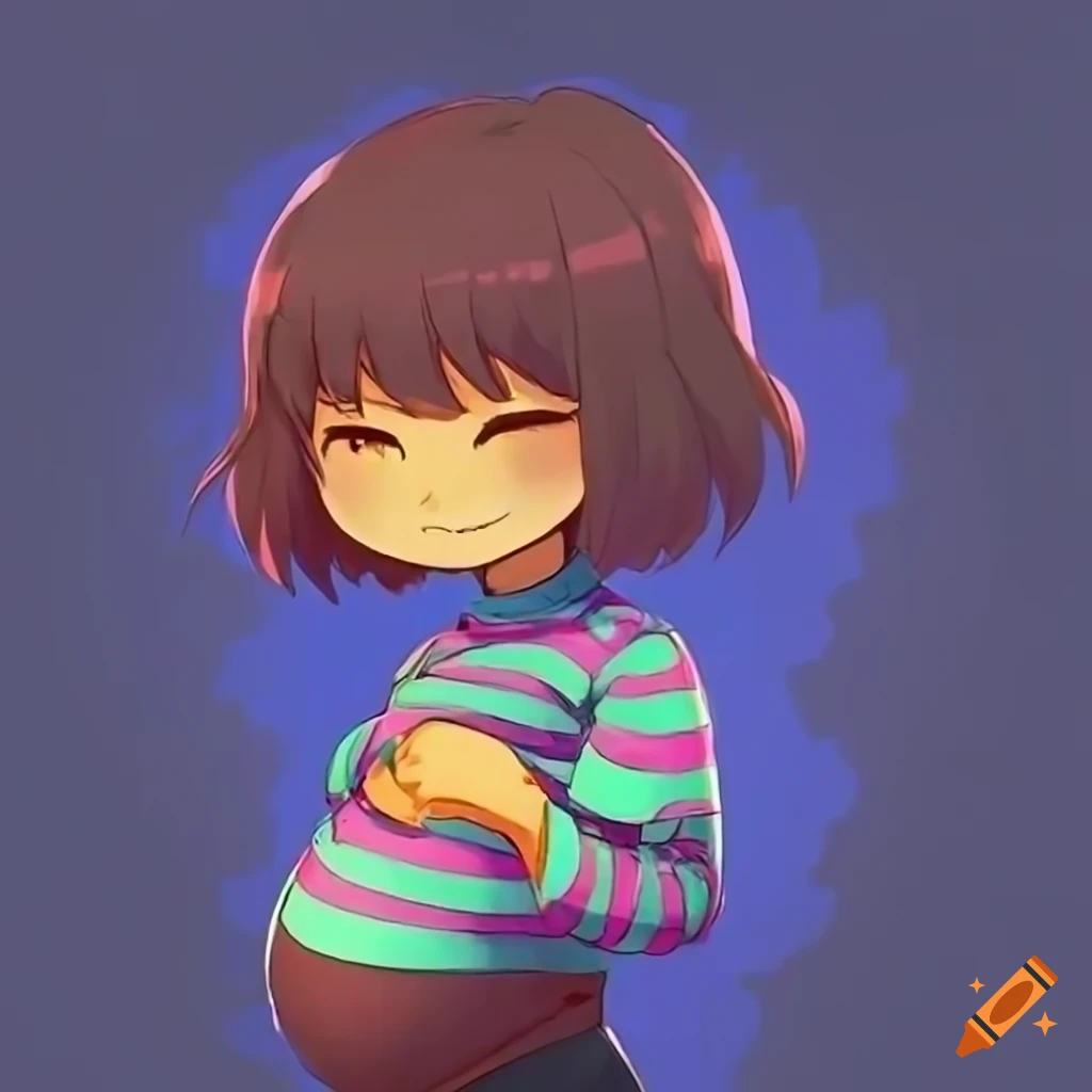 Character From Undertale With A Pregnant Belly