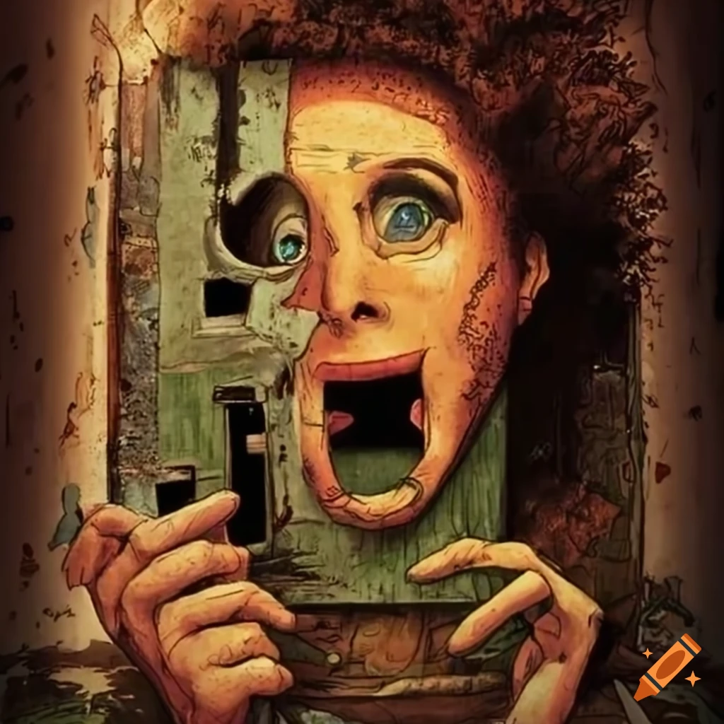 Mad magazine style drawing of a decrepit house