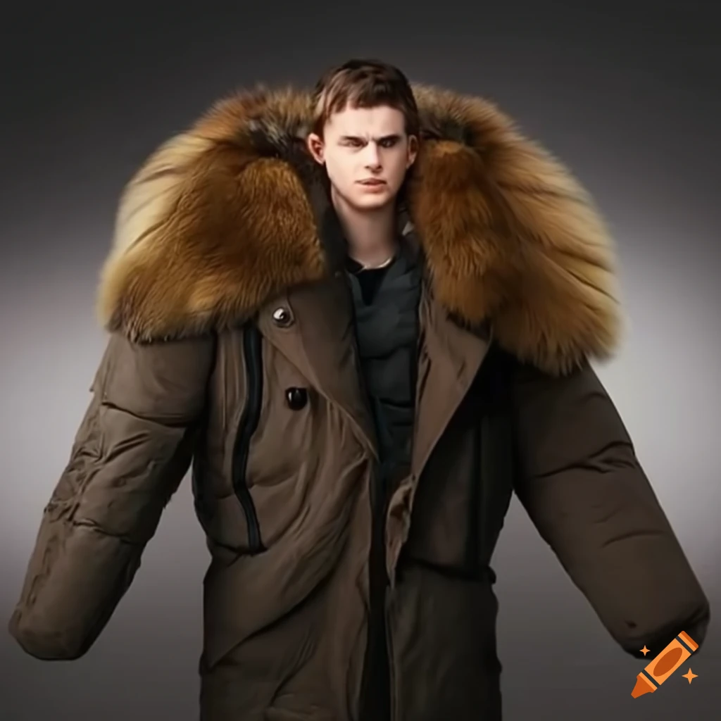 Man wearing a fur parka