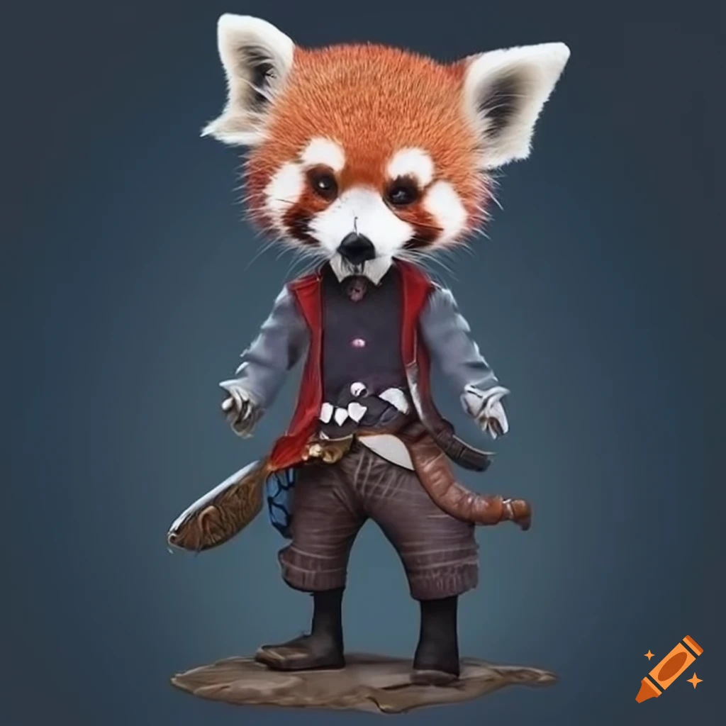 Red panda dressed as a pirate