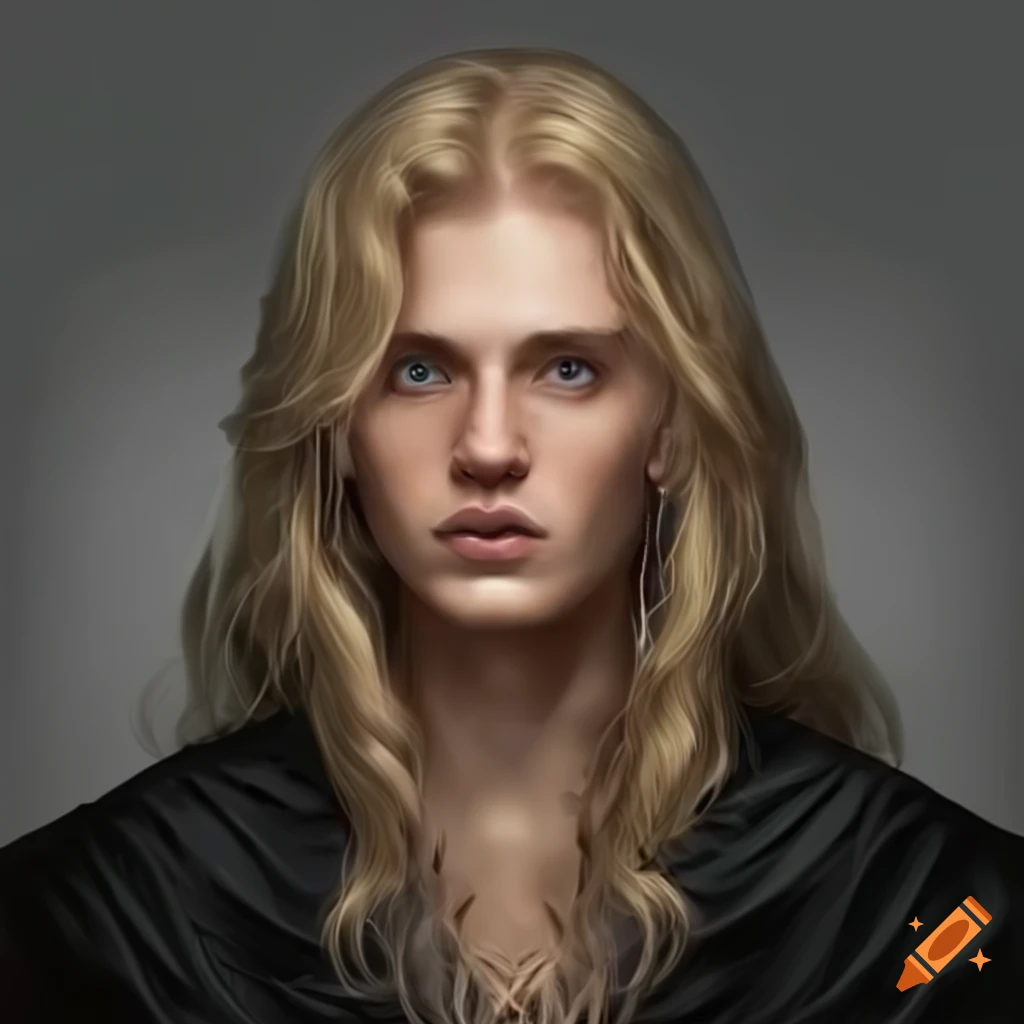 Photo of a long-haired male wizard in a black robe