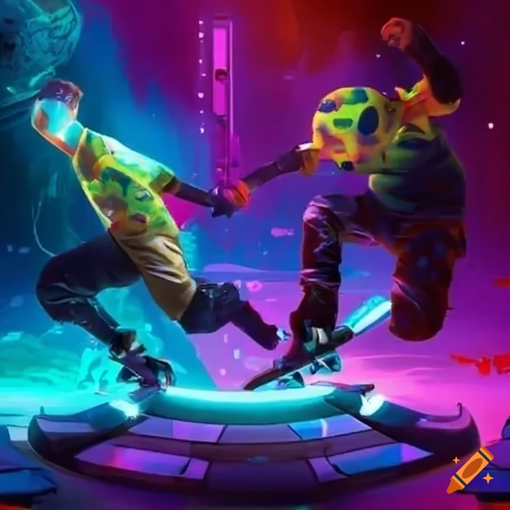 Skate battle in outer space
