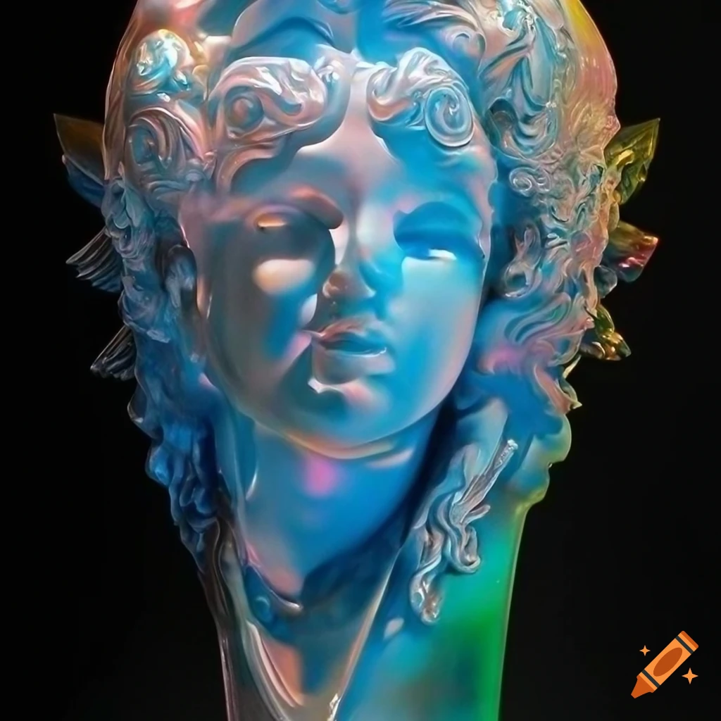 Sculpture of vibrant marble figures with intricate details