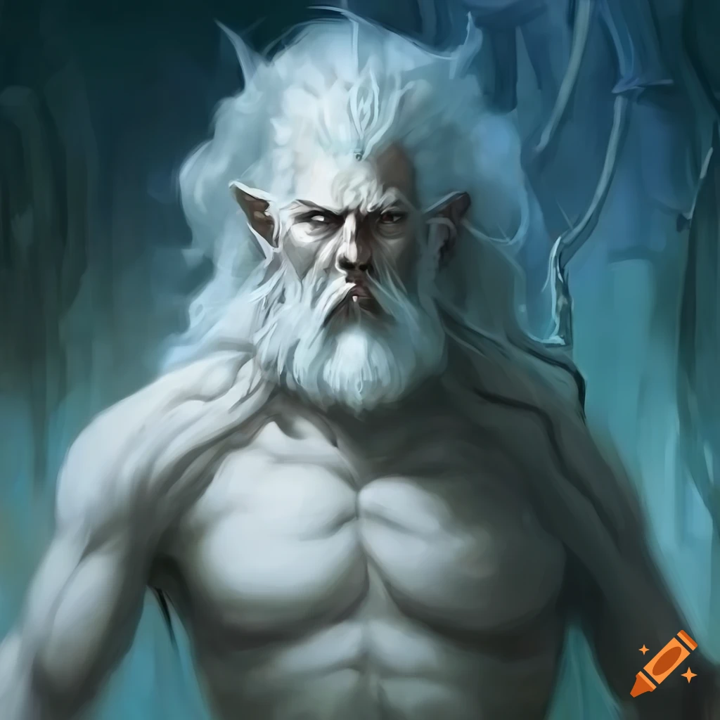 Fantasy art of a wise greek giant