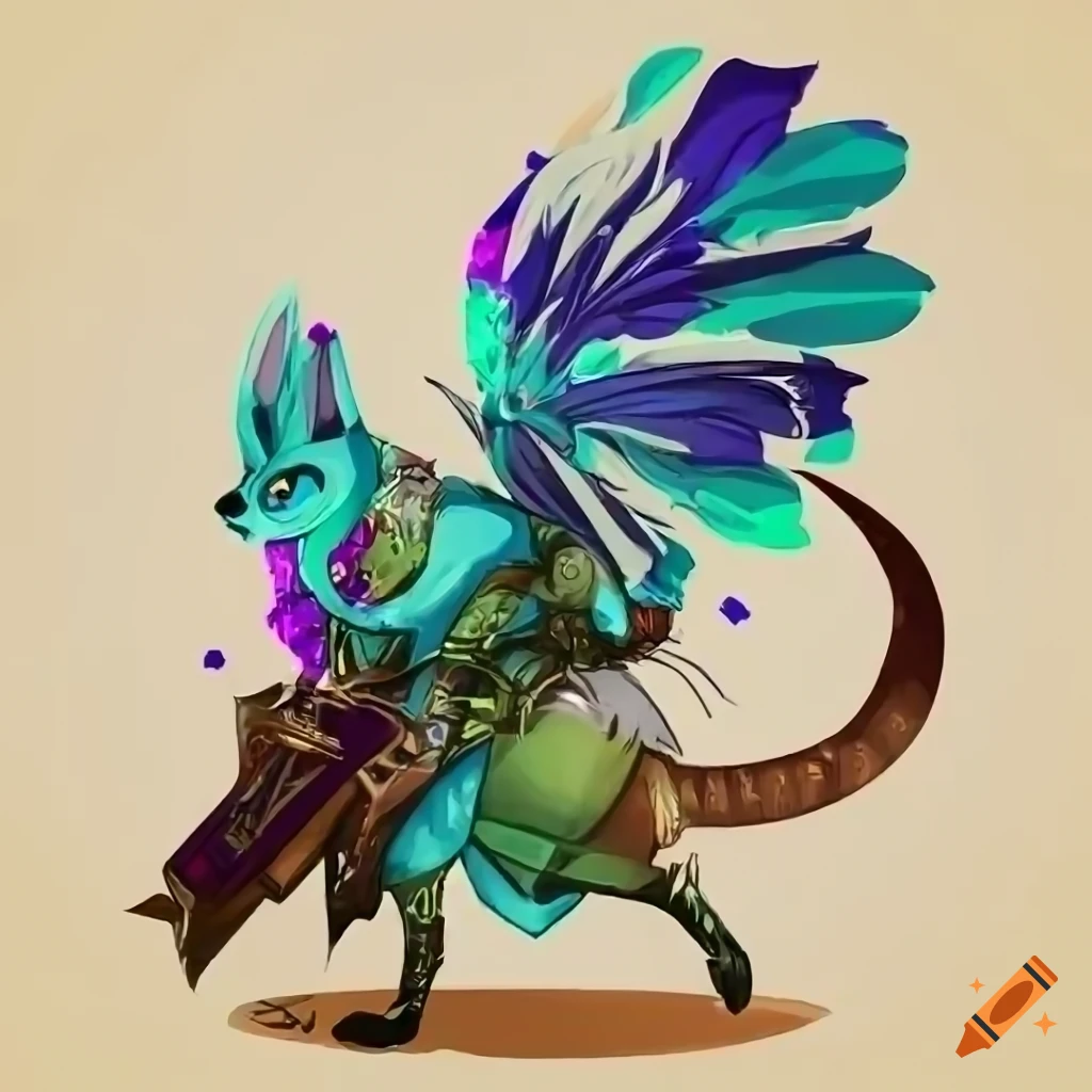 Colorful and stylized victorian dimensional traveler hybrid character