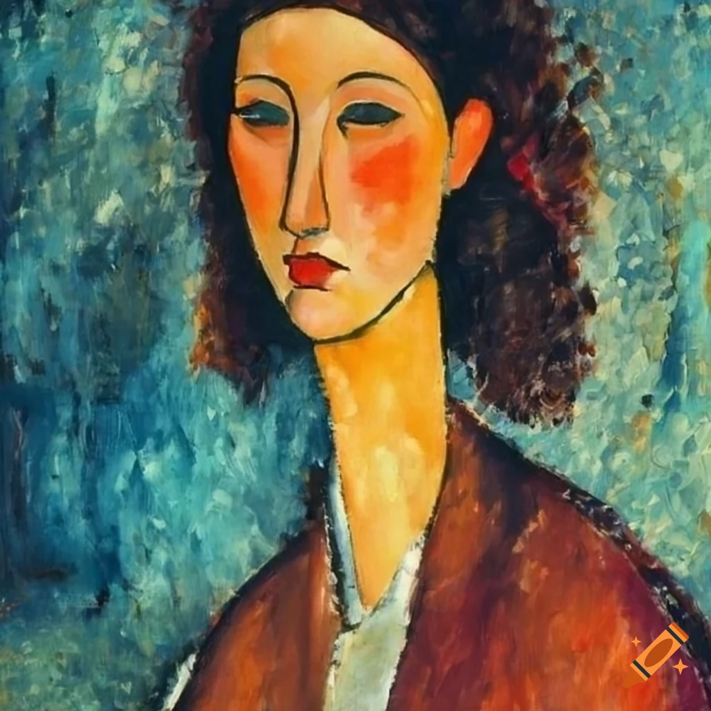 Portrait of a woman in modigliani style