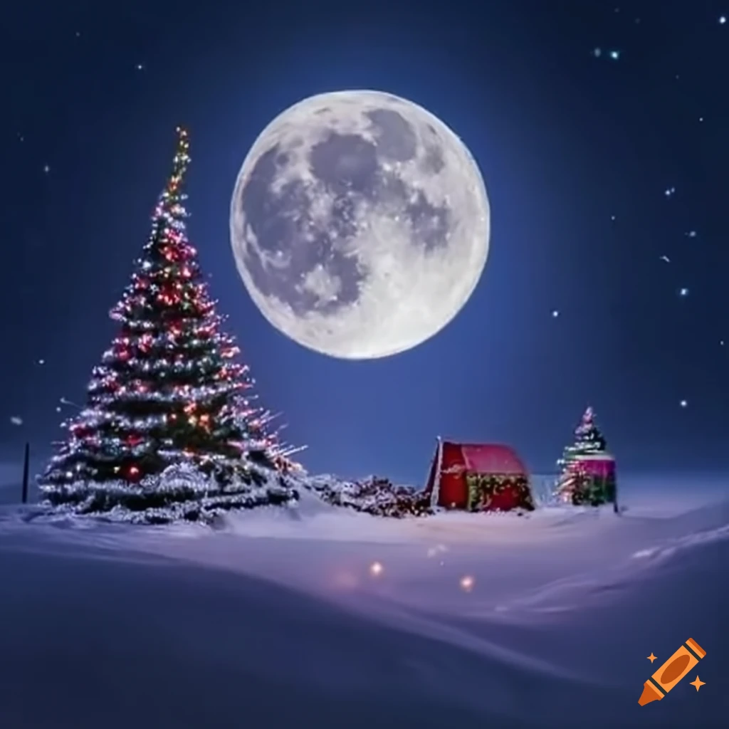 Night scene at the north pole during christmas