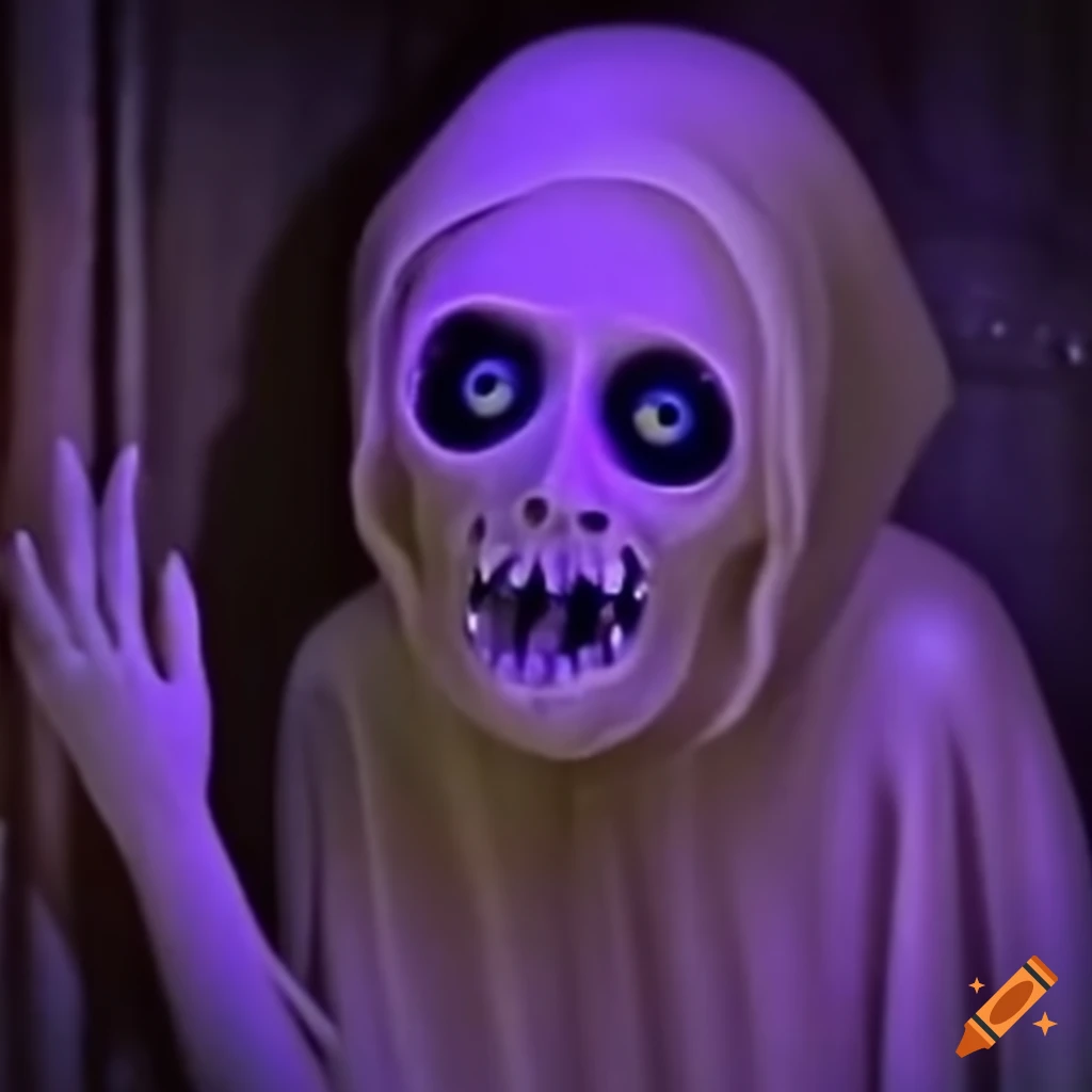 Creepy ghost with glowing eyes