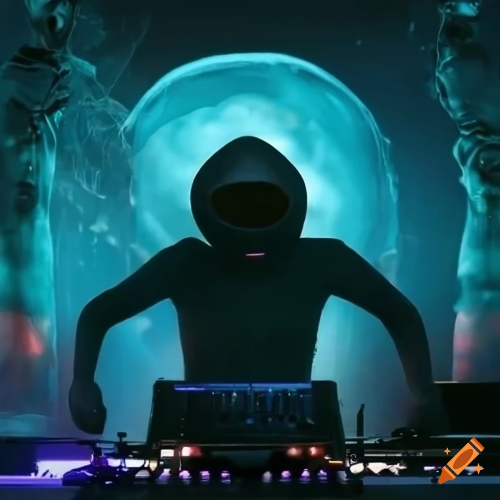 Illustration of an alien dj