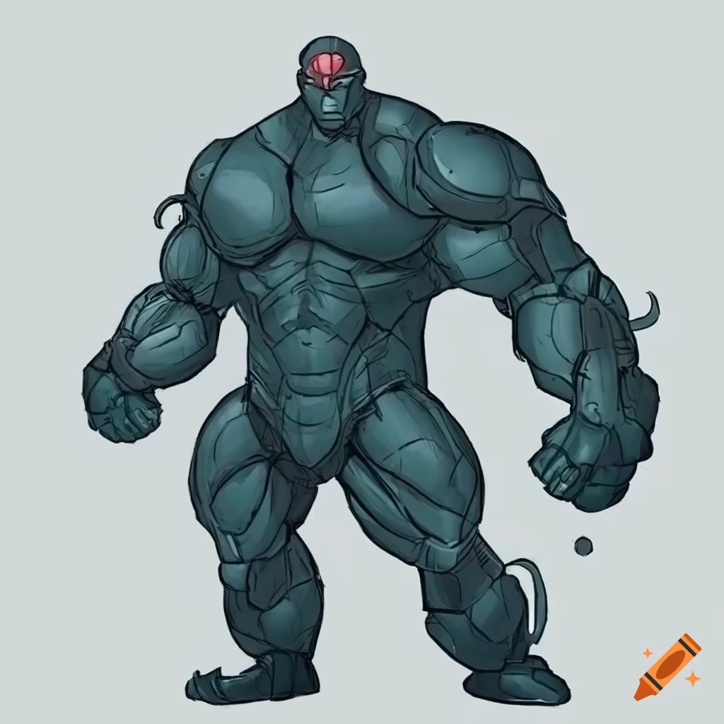 Super-villain robot art in marvel style on Craiyon