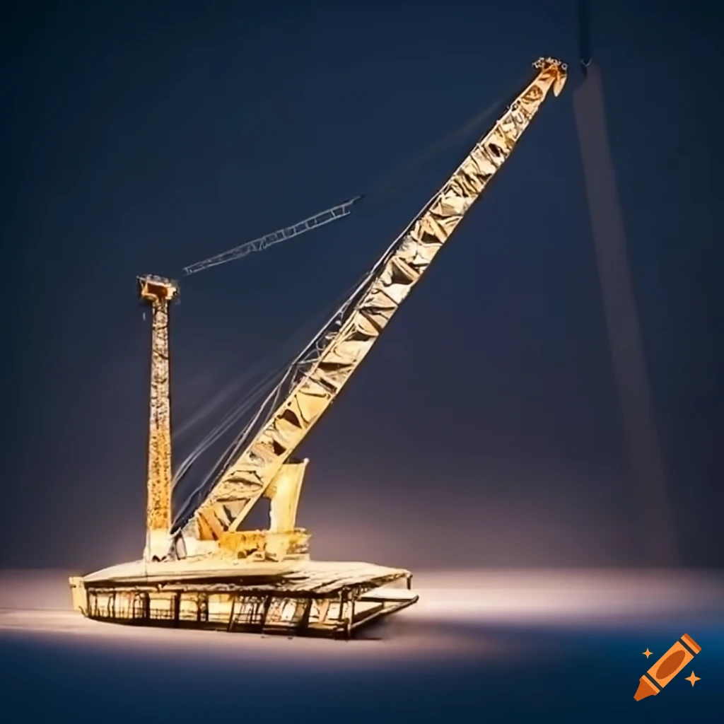 Paper construction crane sculpture