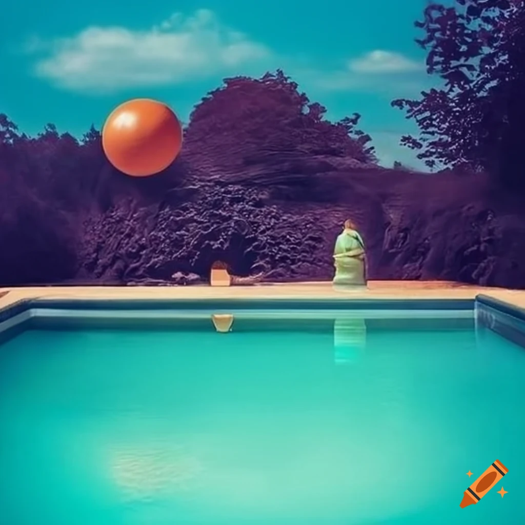 Swimming pool with a 70s vibe