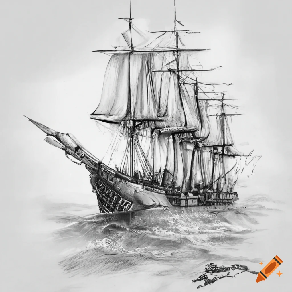 Naval combat illustration on Craiyon