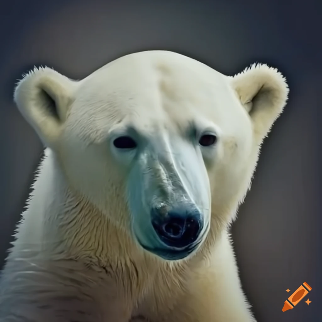 Polar bear feeding on a fish