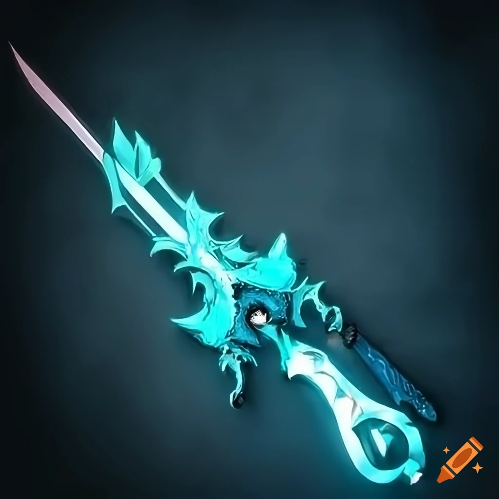 Dual sword anime weapon with chain on Craiyon