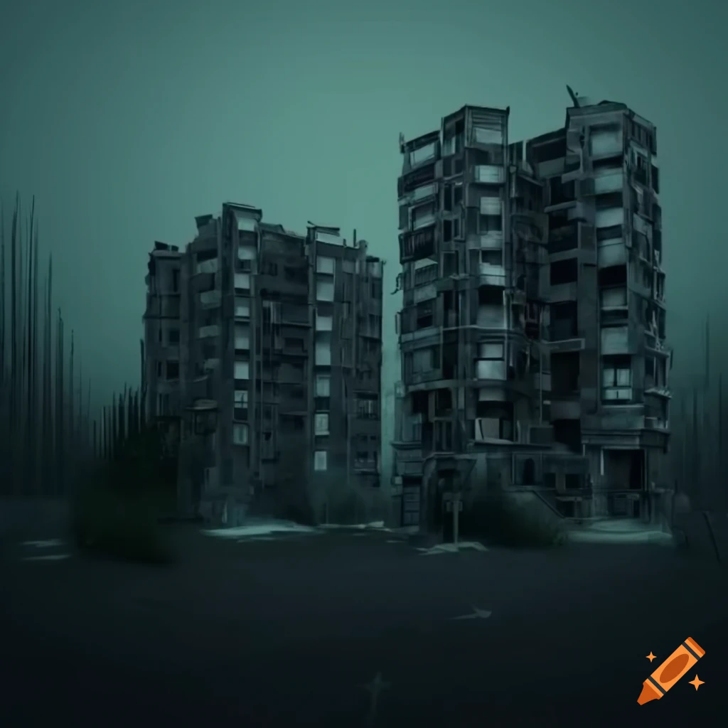 Abandoned futuristic city in 3d