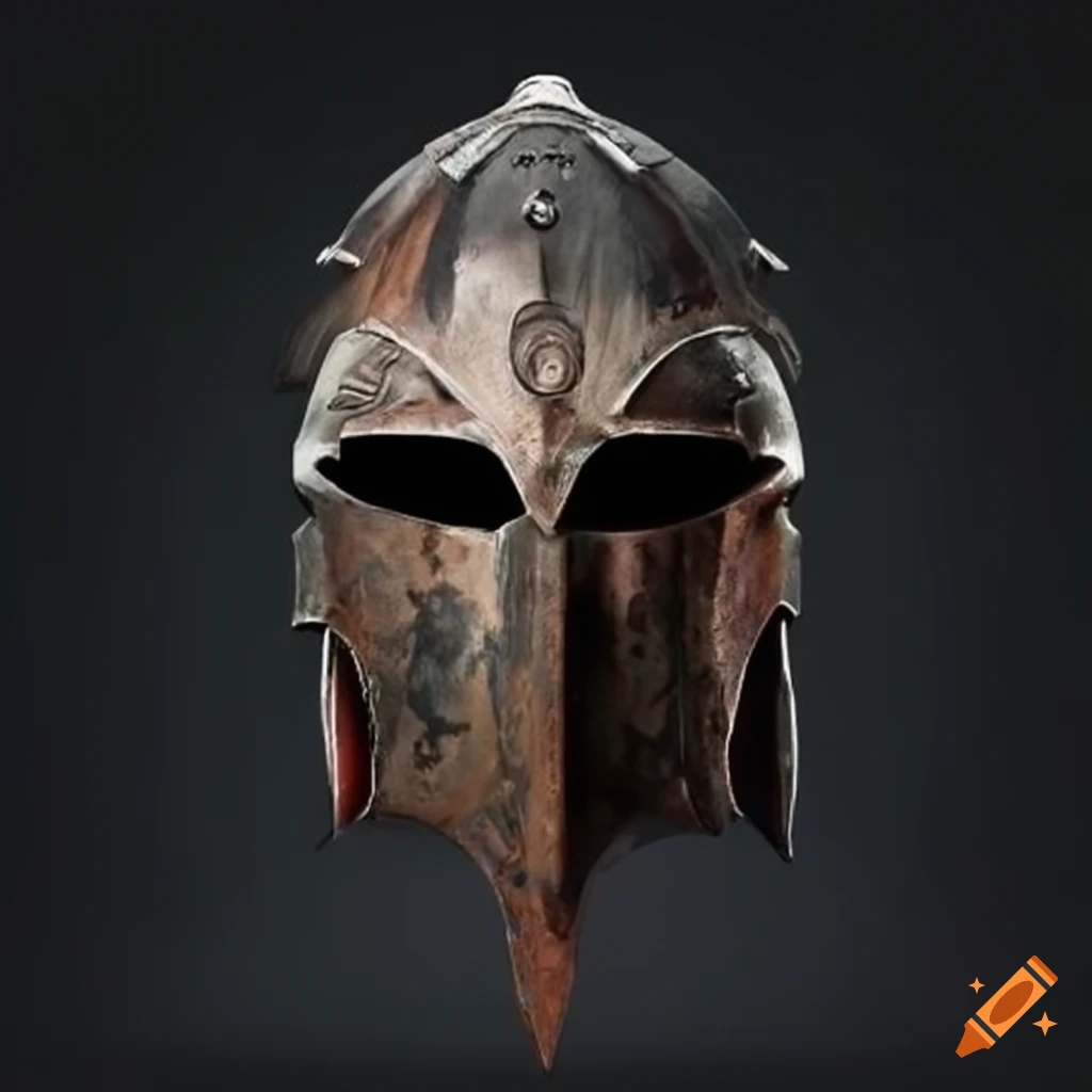 Intricate symmetrical battle helmet on Craiyon