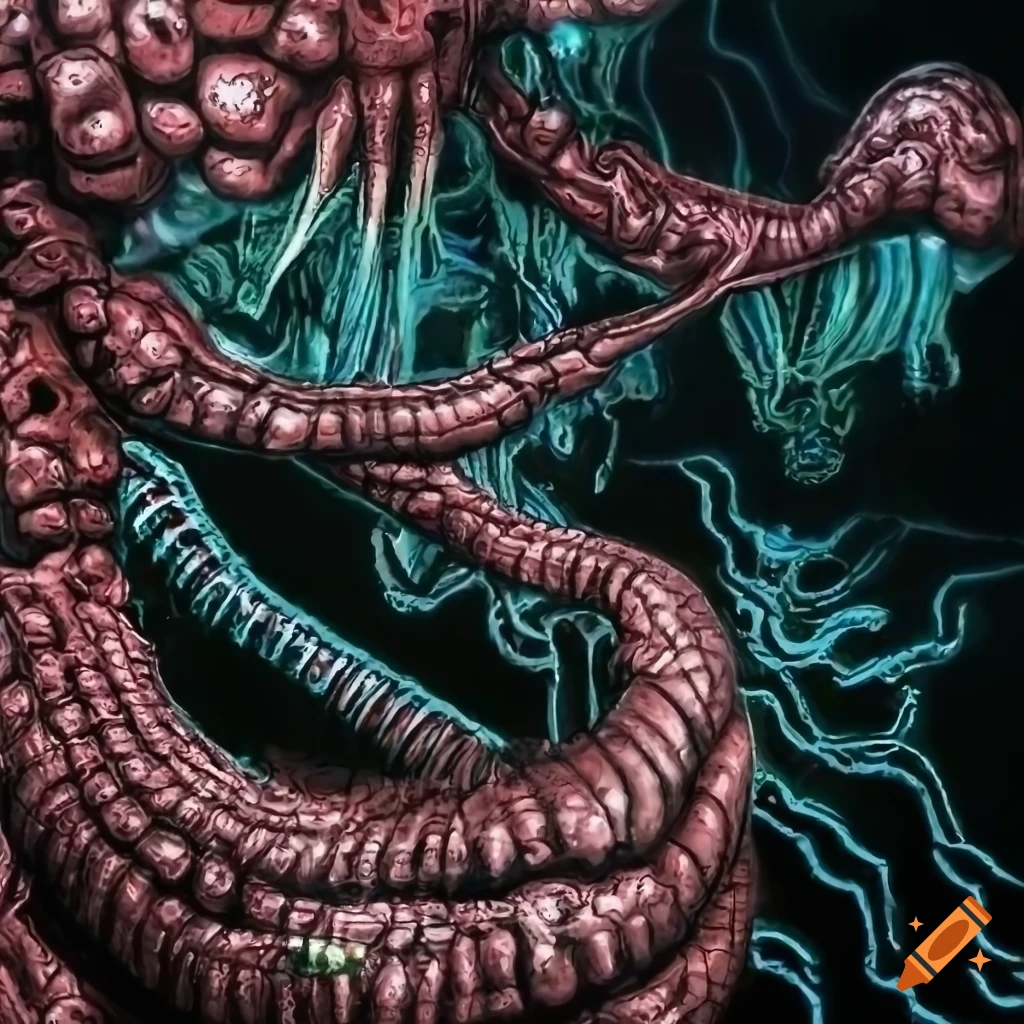 Creepy 2D alien metroid game design on Craiyon