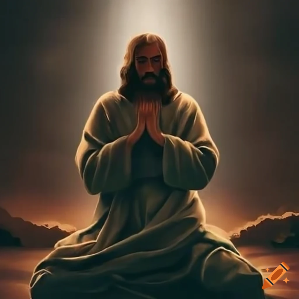 Image of jesus praying