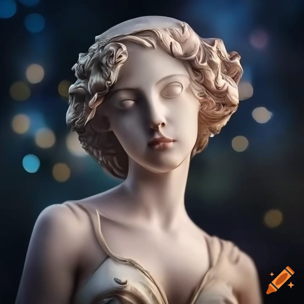 Stunning gothic marble statue of a female on Craiyon