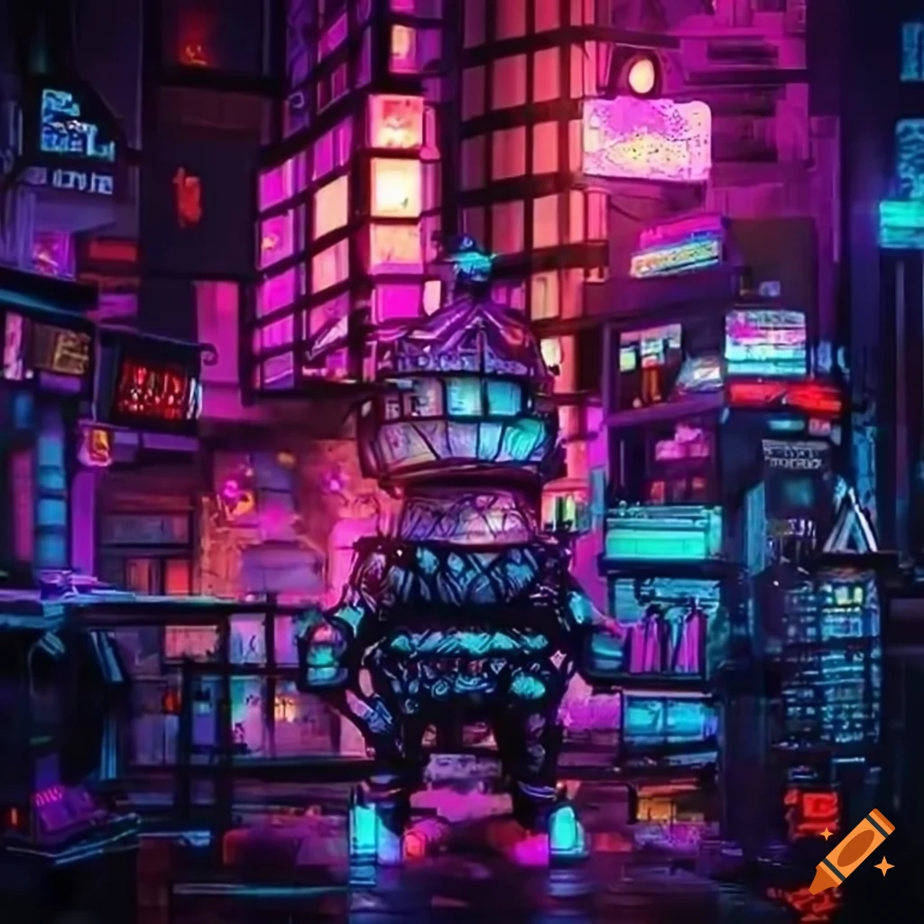 Cyberpunk christmas toy factory