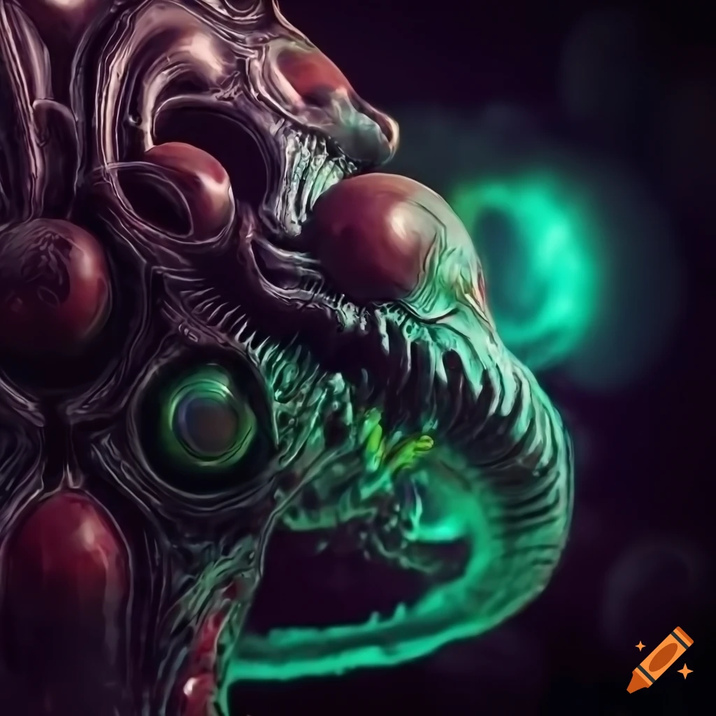 Creepy 2D alien game with slimy tiles on Craiyon