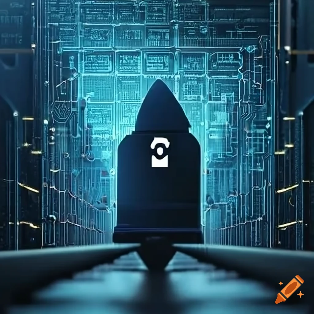 Illustration of cybersecurity insider threat on Craiyon