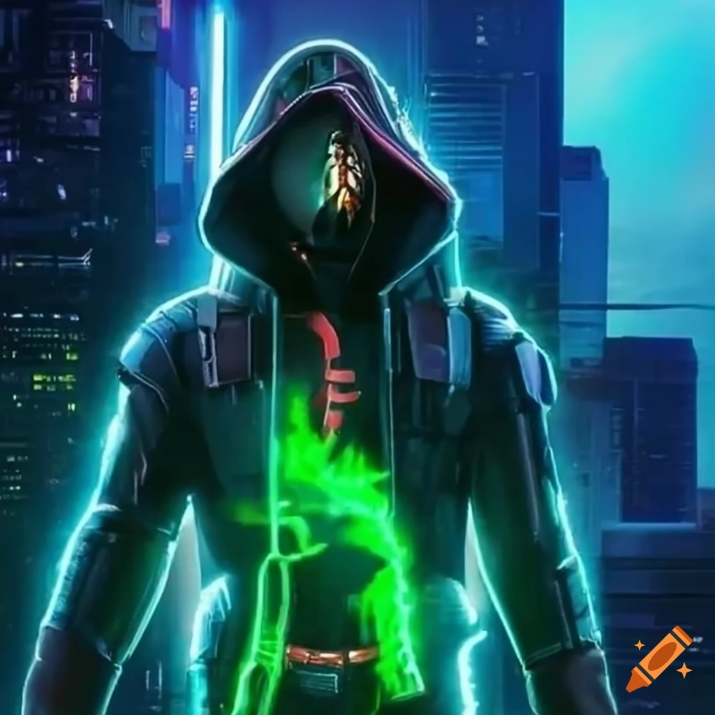 Neon-lit cobra commander artwork with green lightning