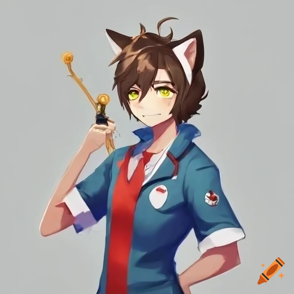 Anime characters hugging: brother and sister with wolf features on Craiyon