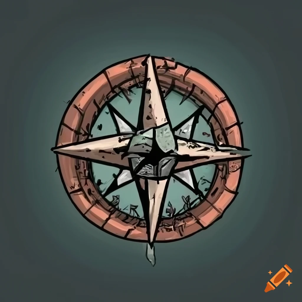 Sleek minimalist wind rose compass icon