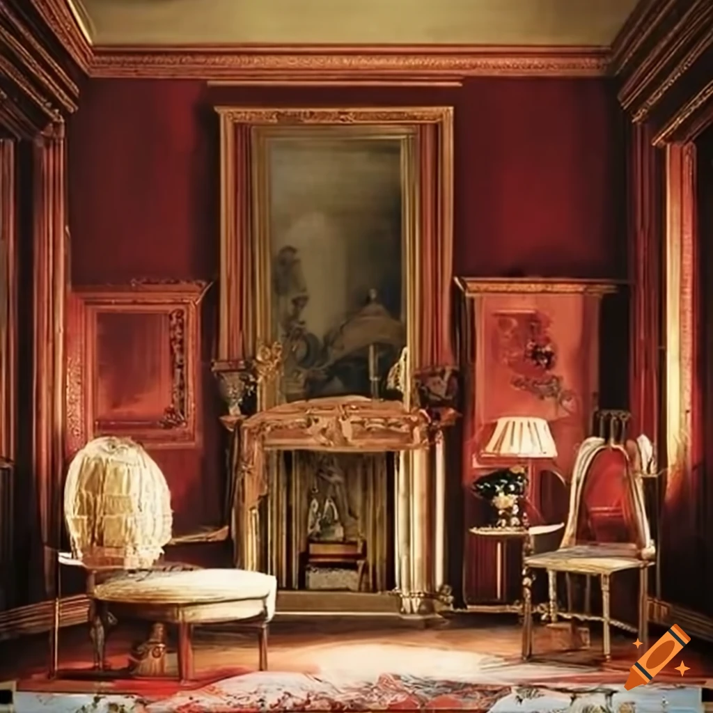 Regency-era living room inspired by Elizabeth Bennet on Craiyon