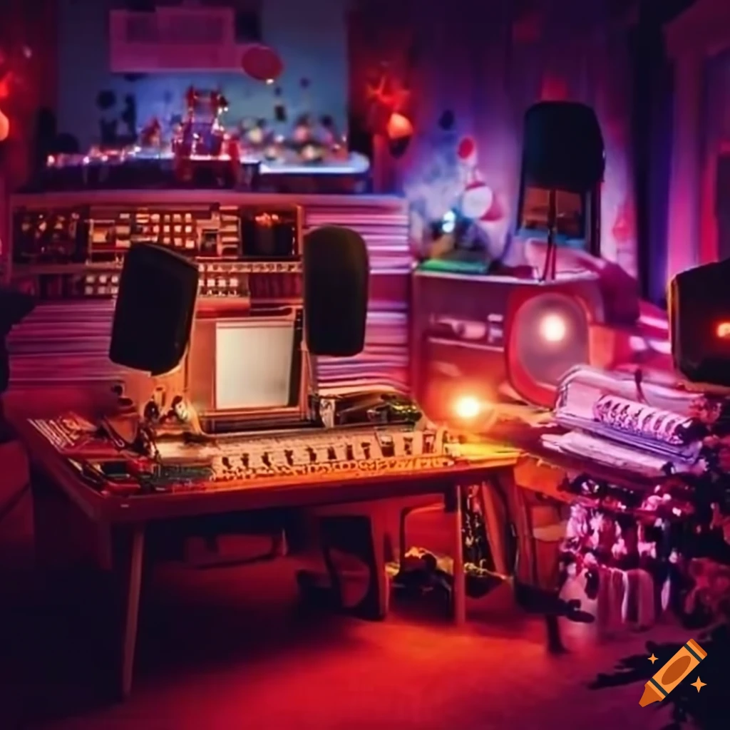 Retro christmas radio studio