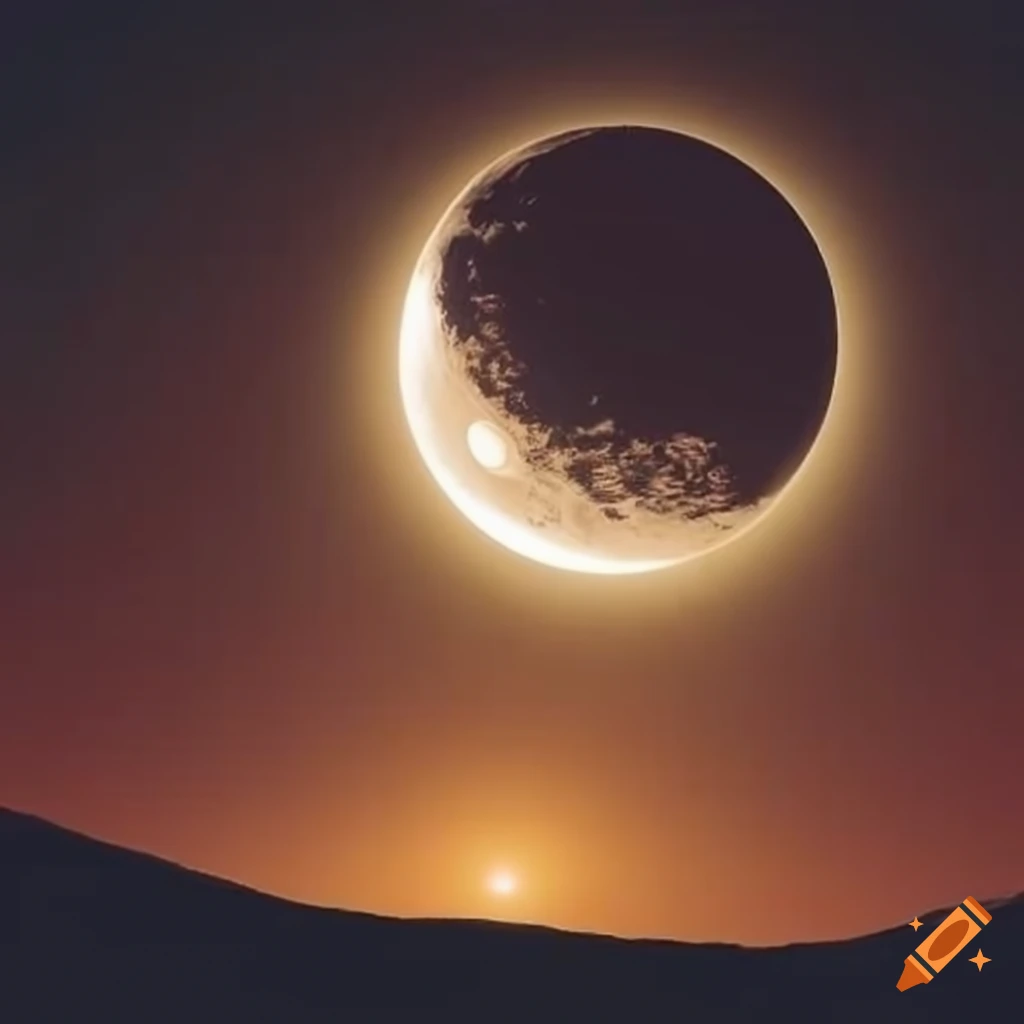 View of sunrise from the moon on Craiyon