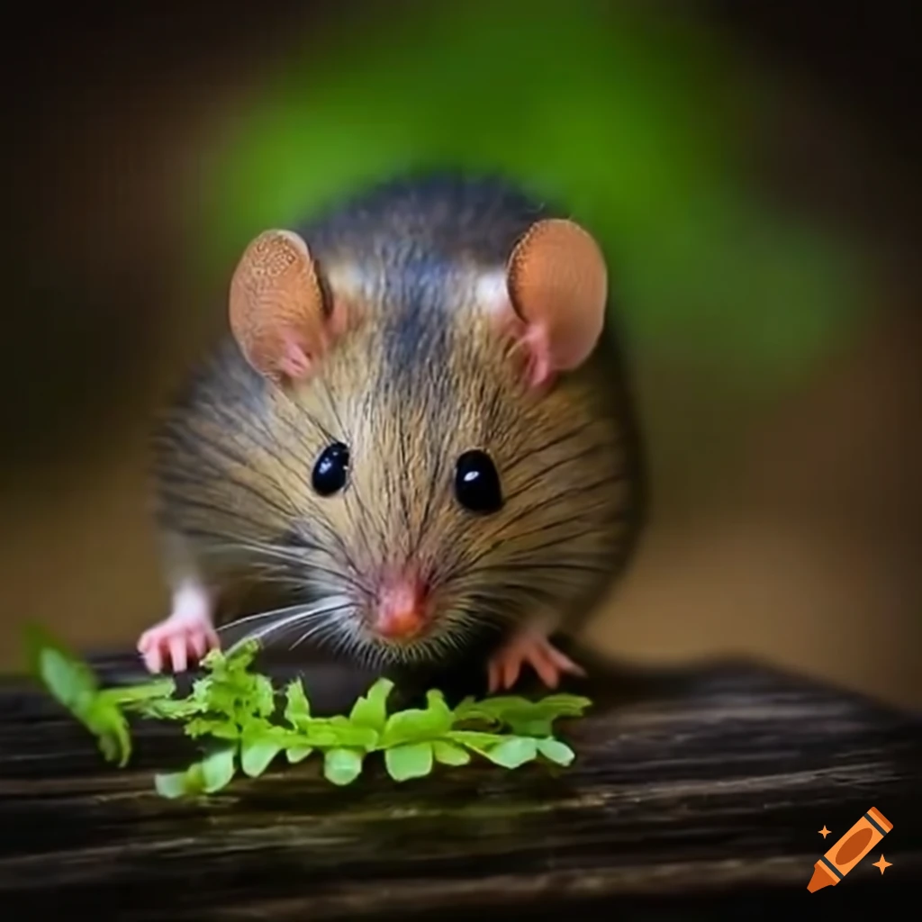 Adorable mouse stealing herbs on Craiyon