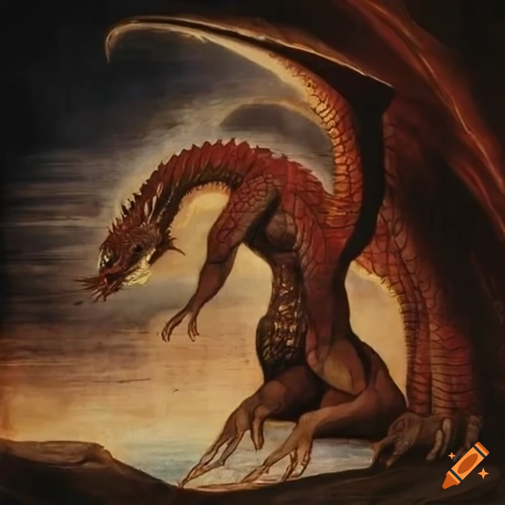 Painting of a dragon by william blake