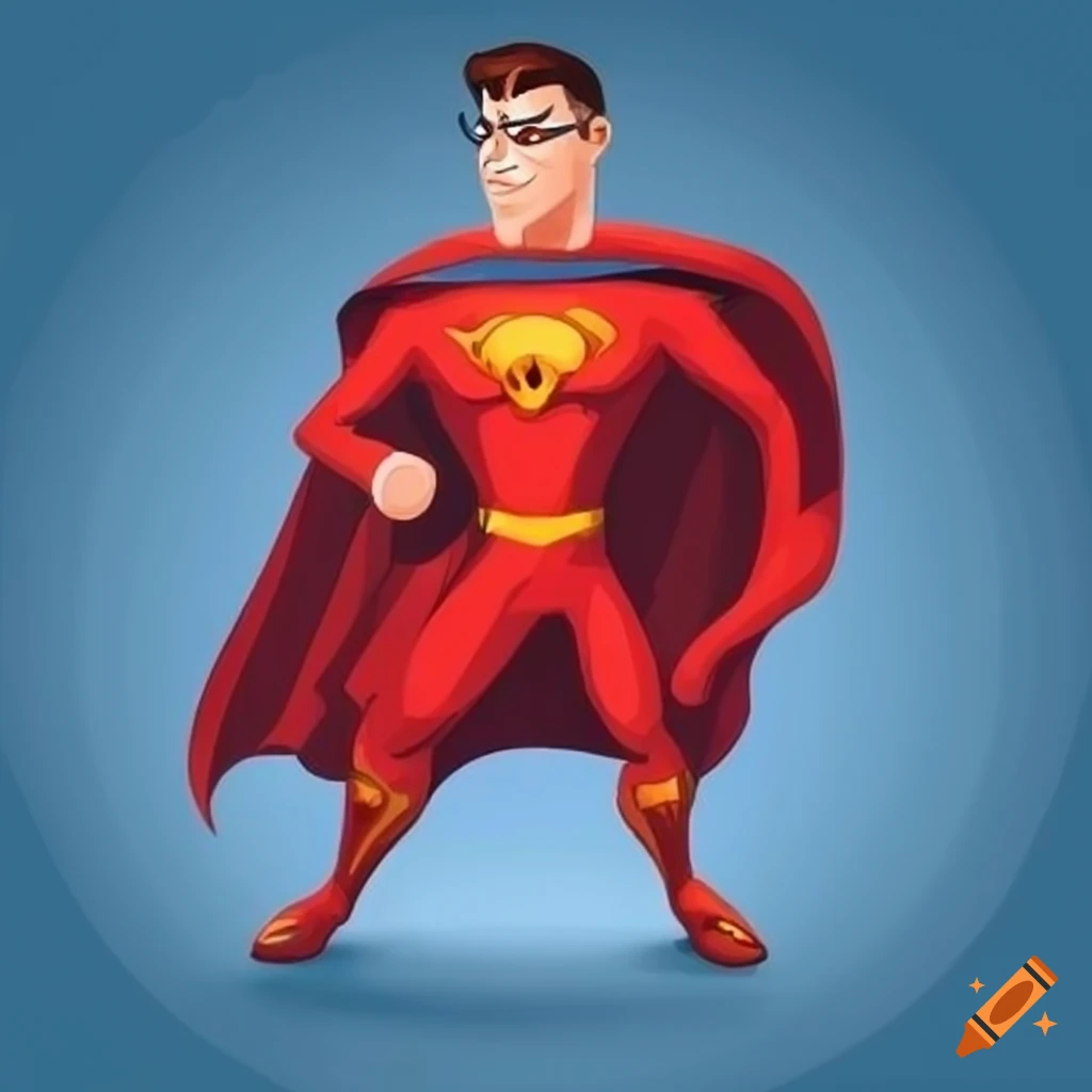 Illustration of a full body super hero character