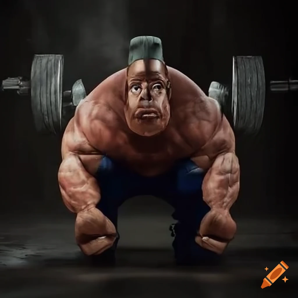 Image of a muscular man lifting the world on Craiyon