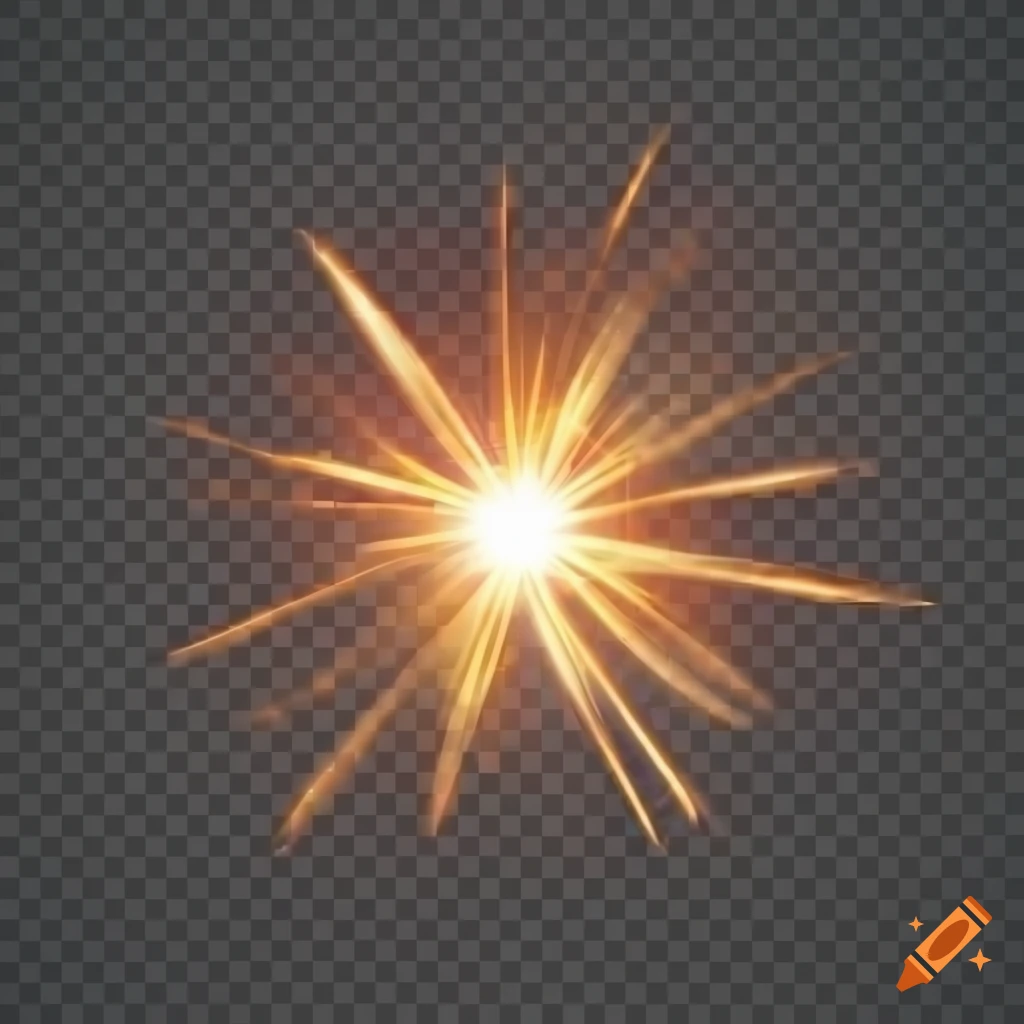 Transparent 2d vector art of sparking lights