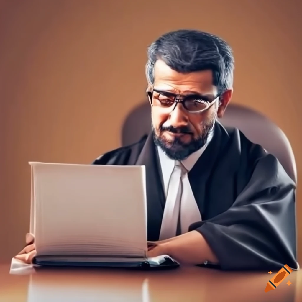 Arabic lawyer sitting at a desk