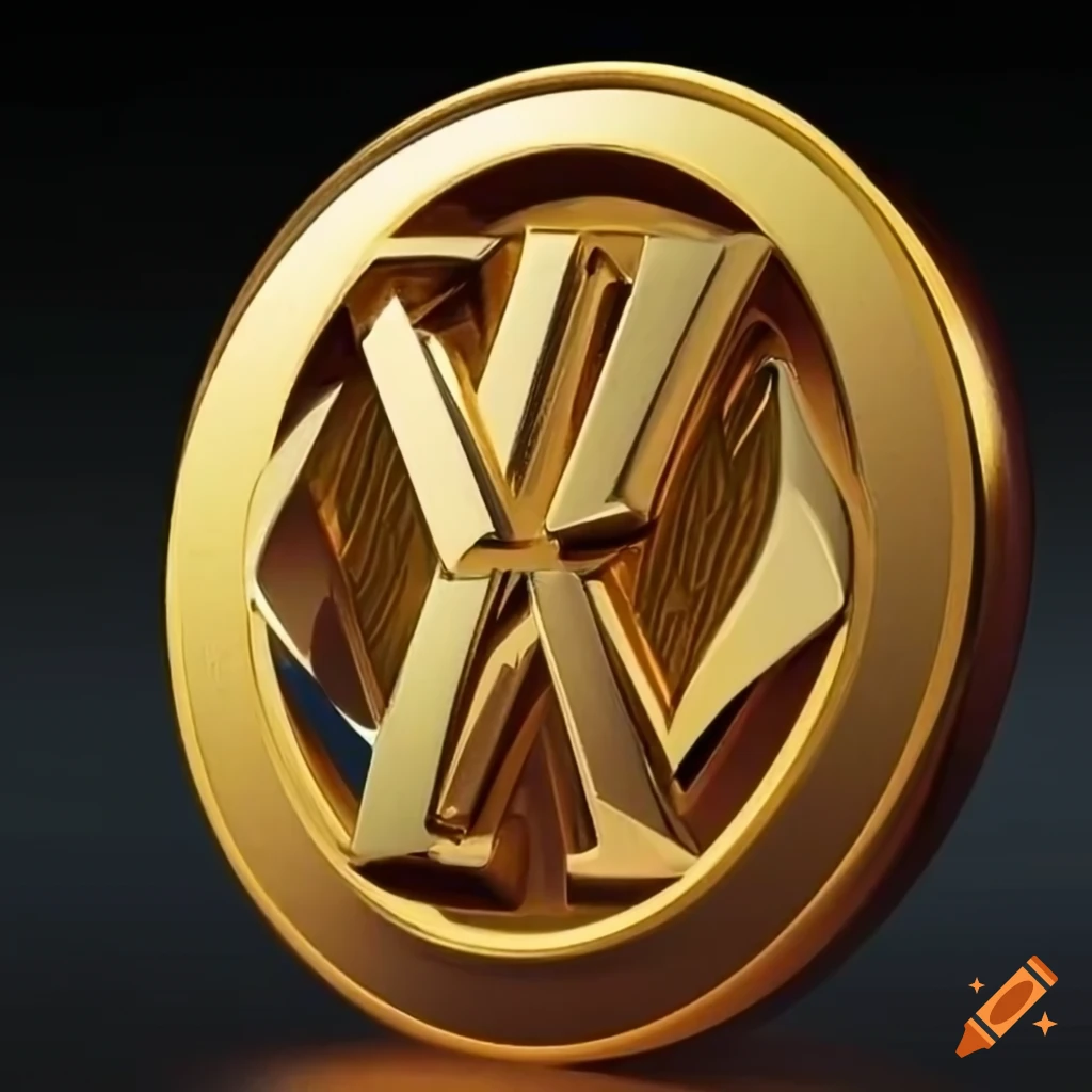 Shiny gold coin with mb emblem design