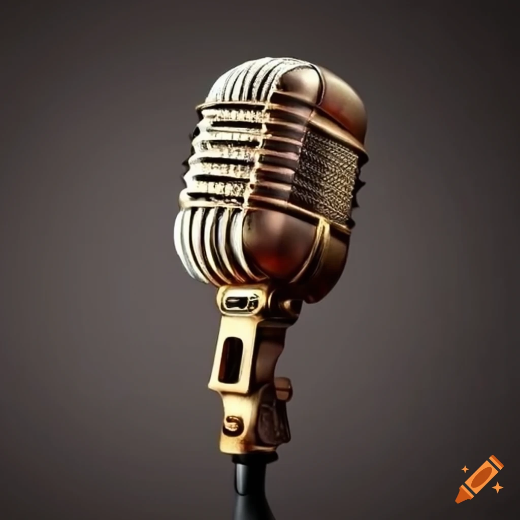 Steampunk vintage vocal recording microphone