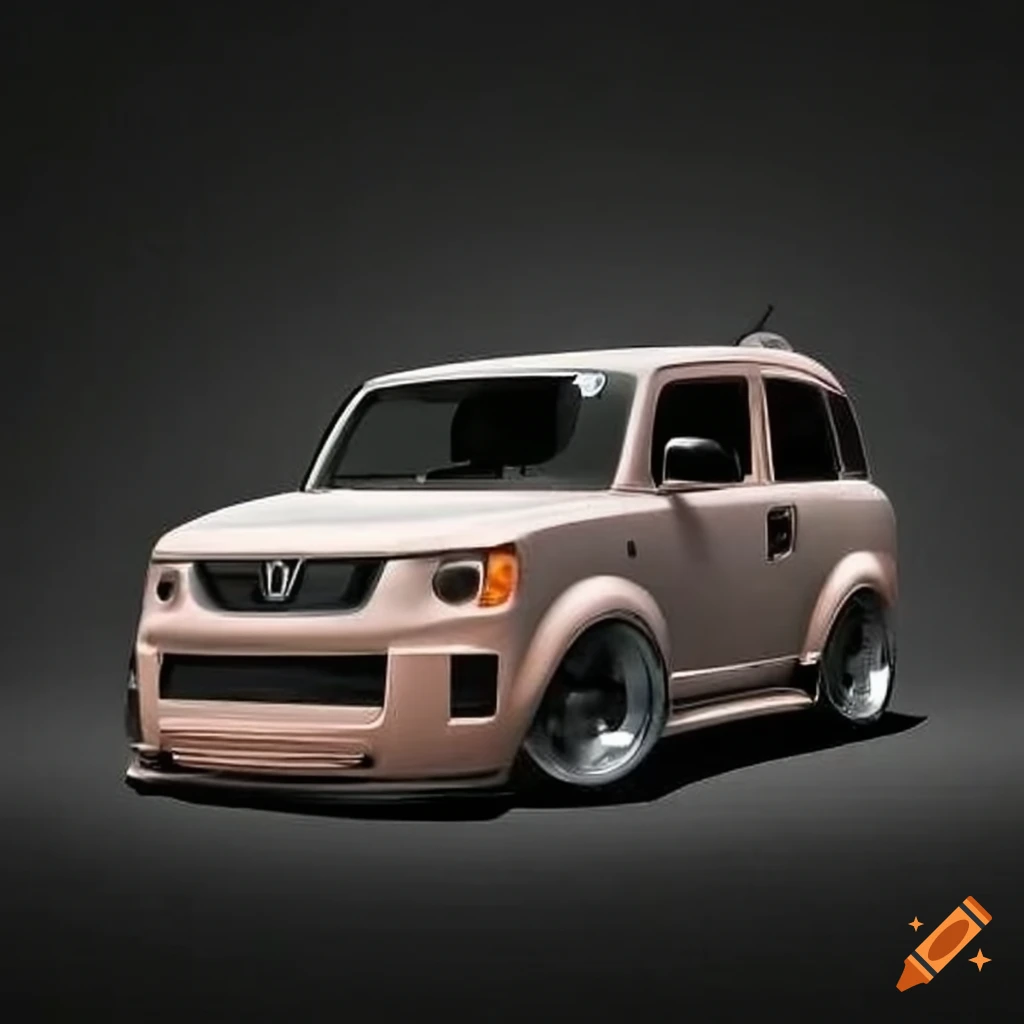 Side view of a modified honda element with a spoiler