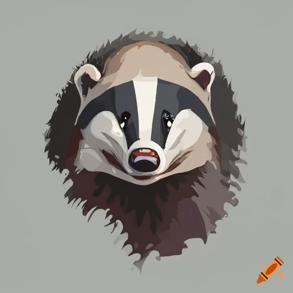 Illustration of an angry badger with a baseball cap on Craiyon