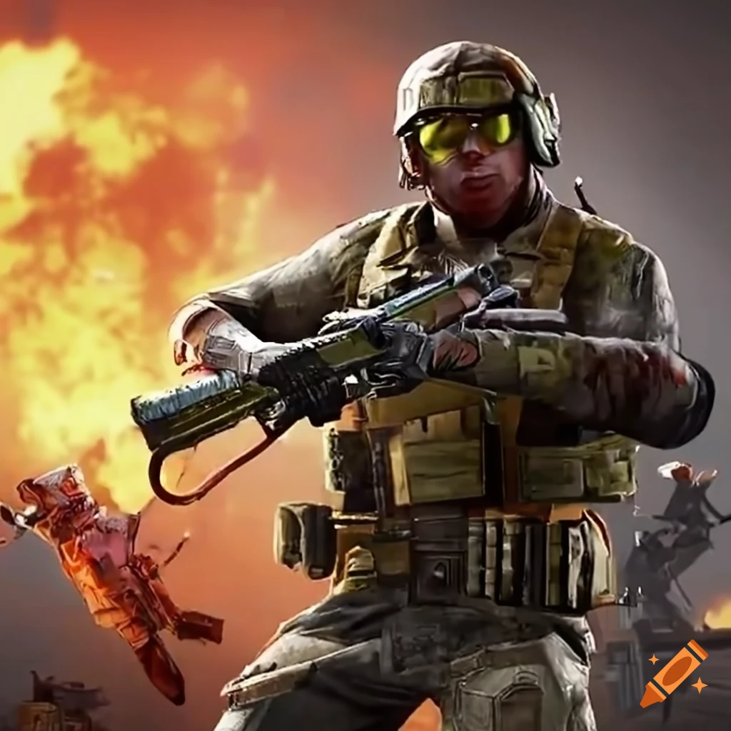 Screenshot of intense action in cod mobile game