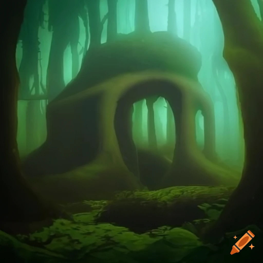 Enchanted forest with mystical ruins on Craiyon