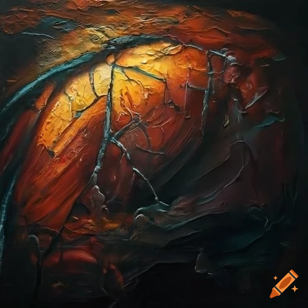 Abstract oil painting depicting the resilience of life on Craiyon