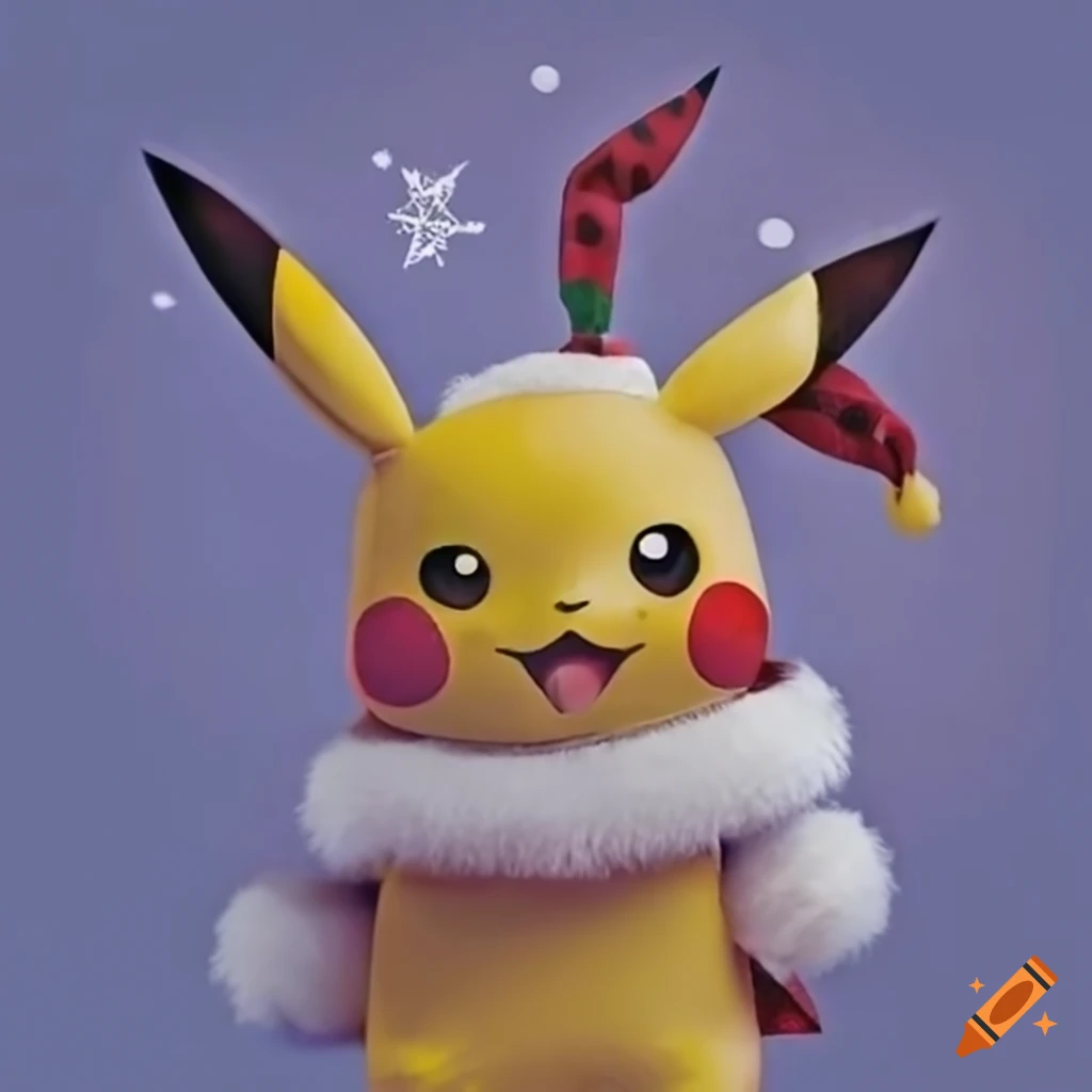Christmas card featuring pikachu